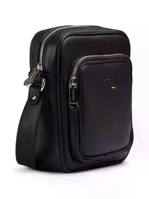 DOUCAL'S Leather Messenger Bag - Black
