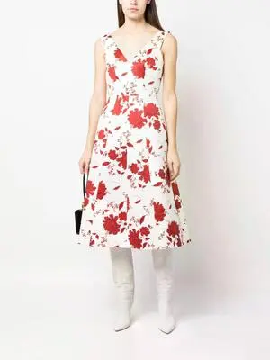 EMILIA WICKSTEAD Floral-print Midi Dress - Neutrals