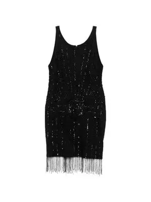 Versace 1990s Beaded Fringe Embellishment Mini Dress