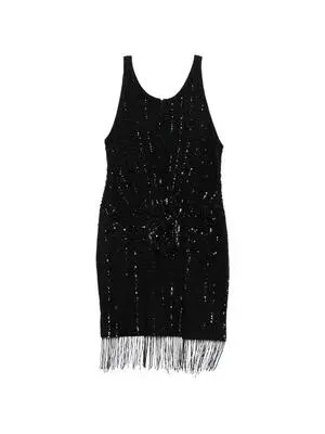 Versace 1990s Beaded Fringe Embellishment Mini Dress