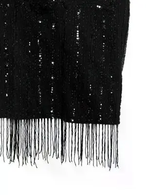 Versace 1990s Beaded Fringe Embellishment Mini Dress