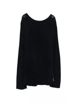 Giorgio Armani Ribbed Knit Long Sleeve Sweater - Blue