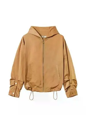TWINSET Taffeta Hooded Jacket With Pleated Detail