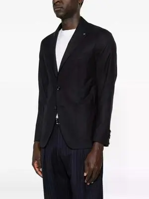 Tagliatore Notched-lapel Patch-pocket Blazer - Blue