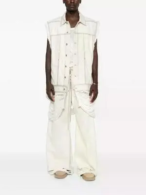 Rick Owens Frayed Denim Gilet