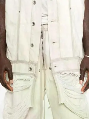 Rick Owens Frayed Denim Gilet