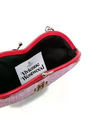 VIVIENNE WESTWOOD Heart-frame Tote Bag With Rhinestone Embellishments