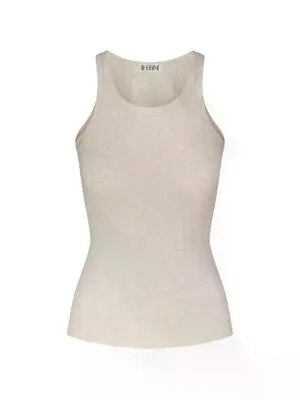 Eterne Fitted Ribbed Knit Tank Top - Neutrals