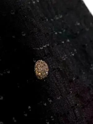 Alessandra Rich Embellished Sequin Button Jacket - Black