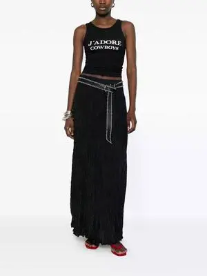 P.a.r.o.s.h Elasticated Waistband Maxi Skirt - Black