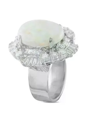 LB EXCLUSIVE 18k White Gold Diamond And Opal Ring