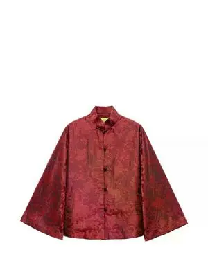 Shanghai Tang Patterned Button Jacket - Red