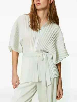 TWINSET Recycled Crêpe De Chine Pleated Shirt - Green