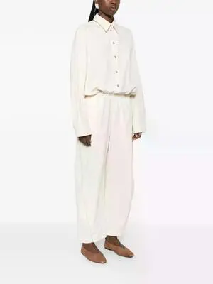 Nanushka Cream Jumpsuit With Binding Detail