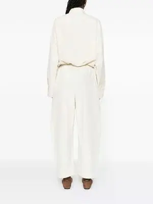 Nanushka Cream Jumpsuit With Binding Detail