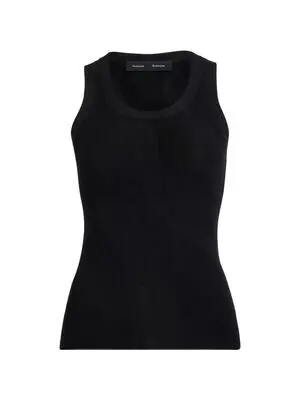 Proenza Schouler Ribbed Racerback Tank Top - Black