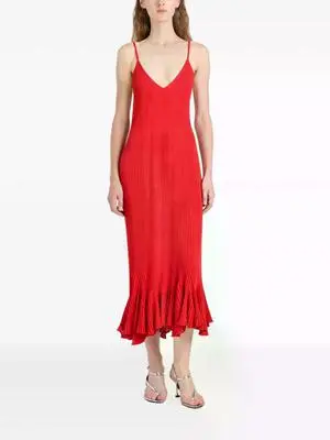Proenza Schouler Giuditta Ribbed Knit Dress - Red