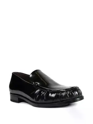 LARDINI Gathered Detail Loafers - Black