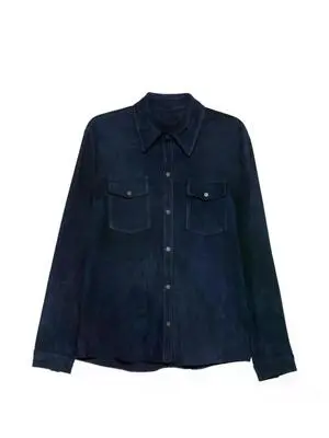 SALVATORE SANTORO Suede Shirt Jacket - Blue