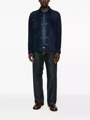 SALVATORE SANTORO Suede Shirt Jacket - Blue