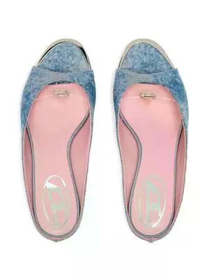 DIESEL® D-diam's-sa Logo-plaque Sandals - Blue