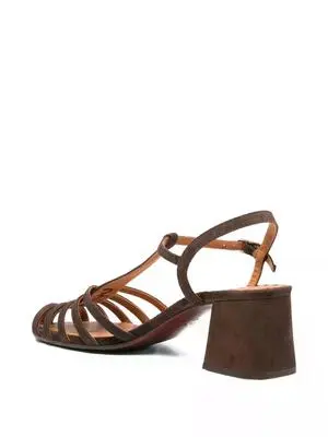 Chie Mihara Mustel Caged Block Heel Sandals - Brown