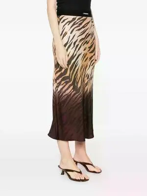 Pinko Hollie Midi Skirt In Animal Print - Brown
