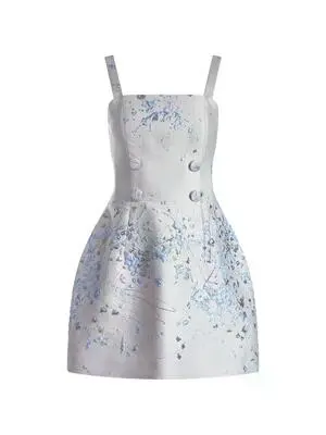 MIA PECULIAR Button-embellished Mini Dress - Grey