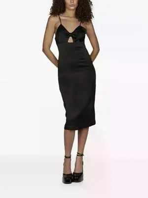 MIA PECULIAR Bow Crepe Midi Dress