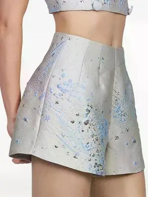 MIA PECULIAR Brocade Embellished Shorts