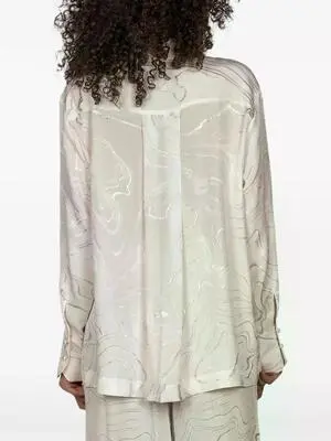 MIA PECULIAR Pearl Button Embellished Shirt