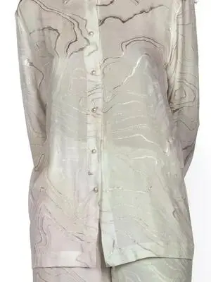 MIA PECULIAR Pearl Button Embellished Shirt