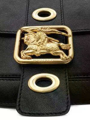 Burberry Small Rider Bag With Equestrian Knight Motif - Black