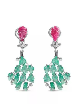 LB EXCLUSIVE 18k White Gold Multi-stone Clip-on Earrings