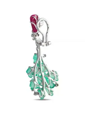 LB EXCLUSIVE 18k White Gold Multi-stone Clip-on Earrings