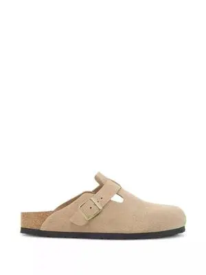 BIRKENSTOCK Boston Suede Mules - Neutrals