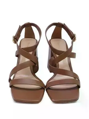 GIANVITO ROSSI Strappy Block-heel Leather Sandals