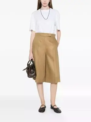 Max Mara High-waisted Pleated Culottes - Neutrals
