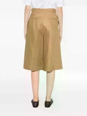 Max Mara High-waisted Pleated Culottes - Neutrals