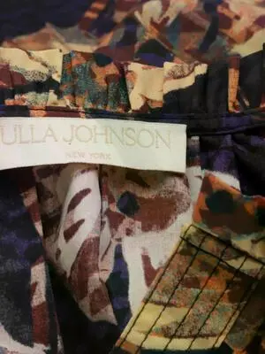 Ulla Johnson V-neck Floral Print Puff Sleeve Blouse