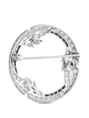 LB EXCLUSIVE Platinum Diamond And Sapphire Brooch
