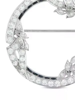 LB EXCLUSIVE Platinum Diamond And Sapphire Brooch
