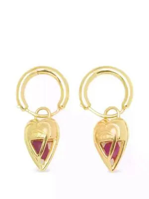 CAPSULE ELEVEN Heart-pendant Hoop Earrings - Gold