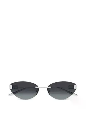 Balenciaga Rimless Oval Sunglasses - Silver
