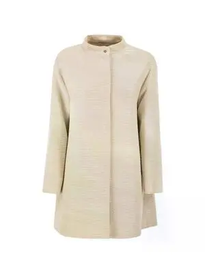 Herno Single-breasted Sequined Coat - Neutrals