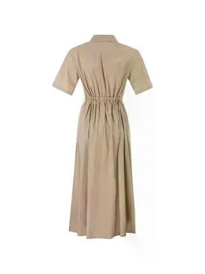 Herno Shirt Collar Drawstring Midi Dress
