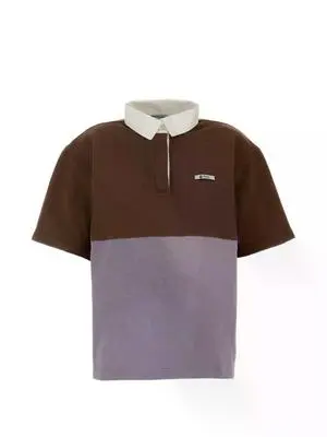 Prada Two-tone Cotton Polo Shirt - Brown