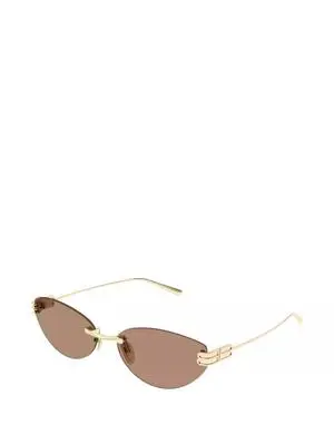 Balenciaga Logo-detail Cat-eye Sunglasses - Gold