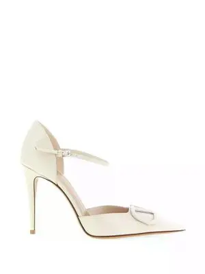 Valentino Garavani Vlogo Signature Leather Pumps - Neutrals