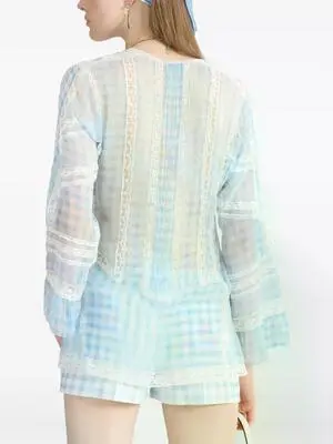 Ermanno Scervino Printed Silk Blouse With Lace Detail